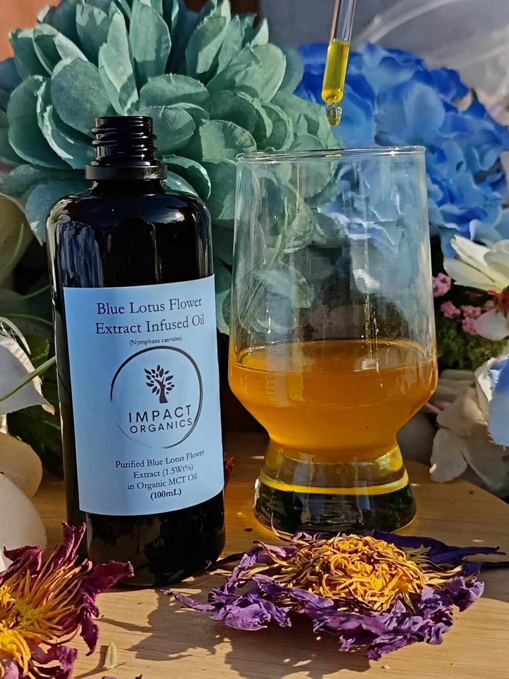 Blue Lotus Flower Extract Infused Oil | impactorganics.co.uk